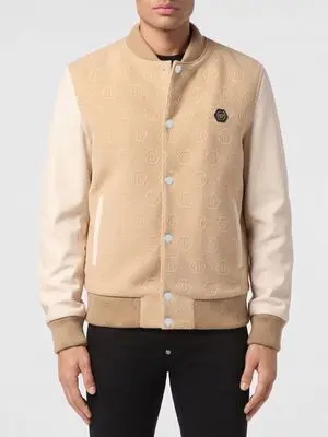 Philipp Plein Pp Monogram Varsity Bomber Jacket - Beige