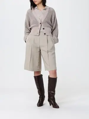 Brunello Cucinelli Perforated Cotton Cardigan With Sequins