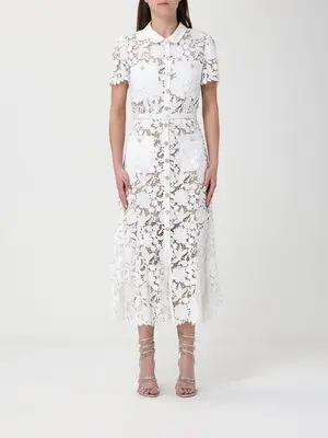 SELF-PORTRAIT Lace Chemisier Dress - White