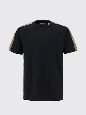 Burberry Cotton Crewneck T-shirt With Side Bands And Equestrian Knight Logo