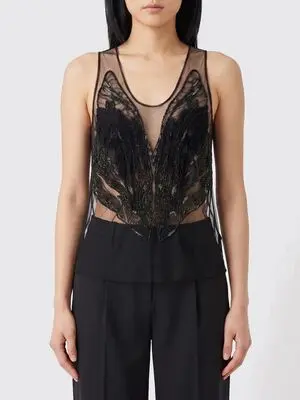 Elisabetta Franchi Embroidered Tulle Top