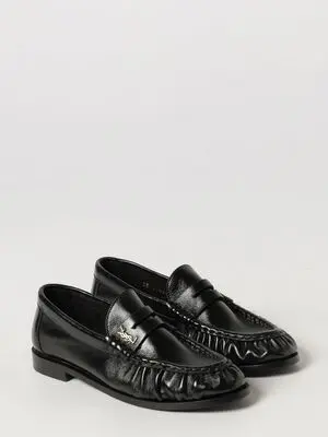 Saint Laurent Le Loafer Penny Loafers In Smooth Lambskin With Monogram - Black