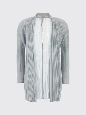 Issey Miyake Pleated Crêpe V-neck Long-sleeved Cardigan - Grey
