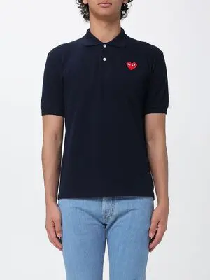 Comme Des Garçons Cotton Polo Shirt With Logo - Blue