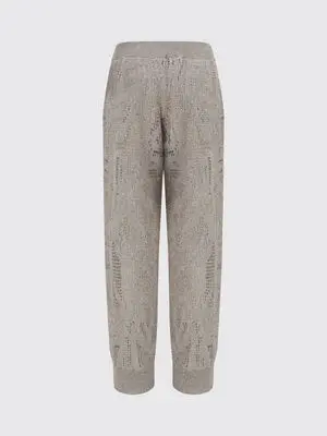 Brunello Cucinelli Cotton And Linen Straight Trousers With Sequins
