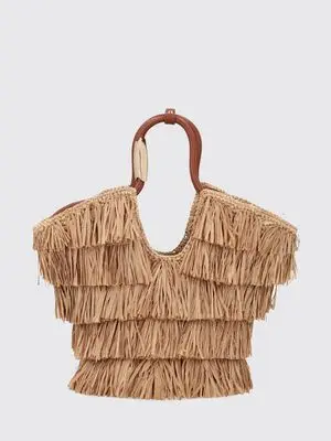 Zimmermann Goldentime Embroidered Raffia Handbag With Shoulder Strap - Beige