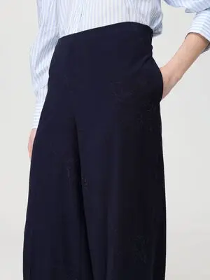 TWINSET Embroidered Viscose Blend Palazzo Pants