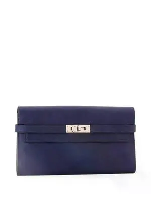 Hermès Kelly Wallet Epsom Long Small Wallets - Blue