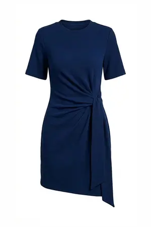 EXQUISE Velvet Dress- Navy