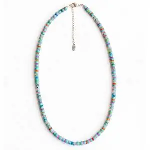 Kris Nations Turquoise & Multicolor Opal Necklace - Silver