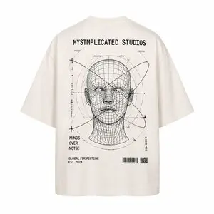 MYSIMPLICATED Neutrals / Signal Over Noise Oversized Off-white Tee W - Black
