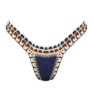 LUXSEA SWIMWEAR Cannes Navy Crochet Bikini Bottom - Black