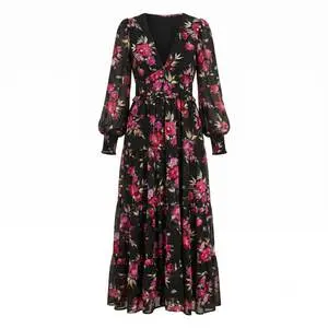 Yumi Kim Frida Crimson Maxi Dress - Black