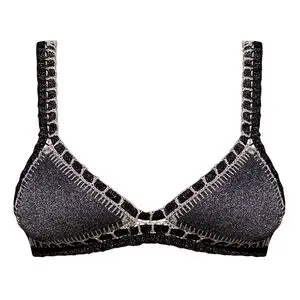 LUXSEA SWIMWEAR Olympia Lurex Crochet Bikini Top - Black