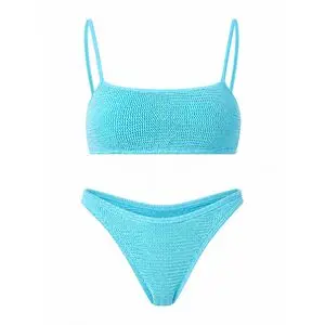 HEART AND SOUL Aqua Helena Crinkle Bikini Set