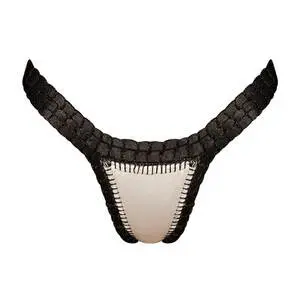 LUXSEA SWIMWEAR Dominica Black Shimmer Crochet Bikini Bottom - White