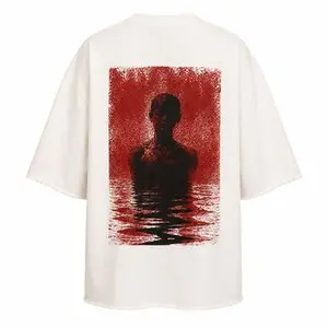 MYSIMPLICATED Neutrals / Horizon Oversized Off-white Tee W - Red