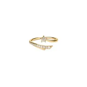 VANCHI Crystal Shooting Star Open Ring - Gold