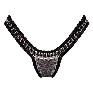 LUXSEA SWIMWEAR Olympia Lurex Crochet Bikini Bottom - Black