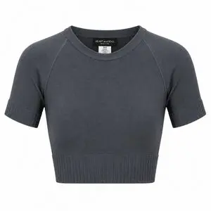 HEART AND SOUL Iron Cross Activewear Crop Top - Grey