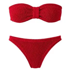 HEART AND SOUL Strawberry Linda Bandeau Crinkle Bikini Set - Red