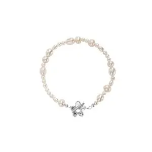 VANCHI Flora Multi Pearl Toggle Bracelet - Silver