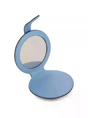 Smythson Panama Leather Pocket Mirror - Blue