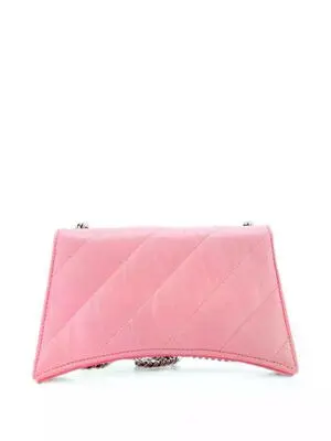 Balenciaga Crush Chain Flap Bag Quilted Crushed Calfskin Small Shoulder Bag - Pink