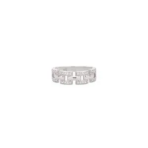 VANCHI Crystal Link Ring - Silver