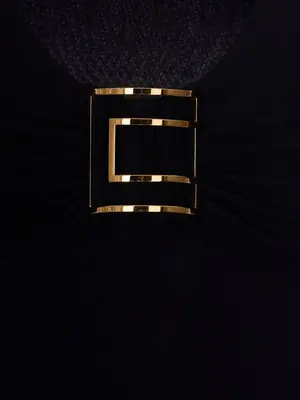 Elisabetta Franchi V-neck Long-sleeve Sweater With Golden Metal Logo Detail