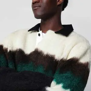 Sacai Multicolour Gradient Striped Polo Sweater