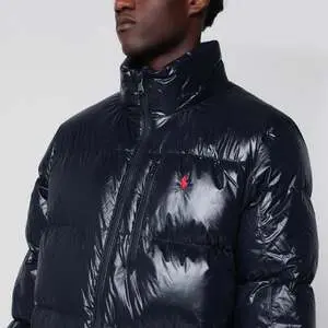 Polo Ralph Lauren Navy Glossy-finish Nylon Down Jacket - Blue