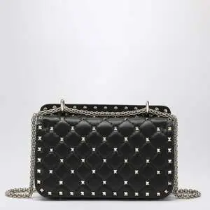 Valentino Garavani Mini Rockstud Spike Top Handle Bag In Leather - Black