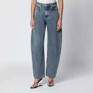 Alaïa Rounded Denim Jeans - Blue