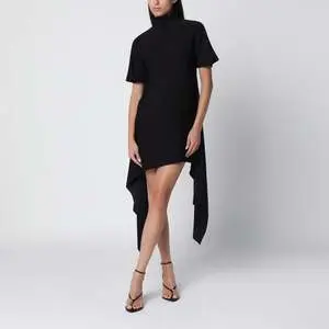 Alaïa Cotton Blend Mock Neck Mini Dress