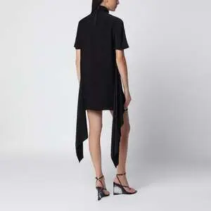 Alaïa Cotton Blend Mock Neck Mini Dress
