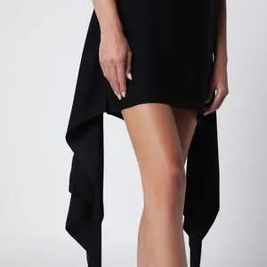 Alaïa Cotton Blend Mock Neck Mini Dress