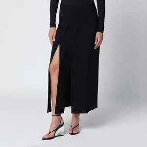 Alaïa Pleated Midi Skirt - Black