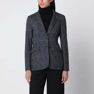 Harris Wharf London Single-breasted Prince Of Wales Check Jacket - Grey