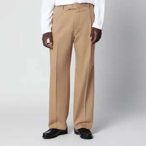 PT TORINO Rope-colored Cotton And Wool Trousers - Beige