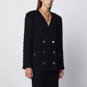 Alessandra Rich Double-breasted Bouclé Tweed Jacket