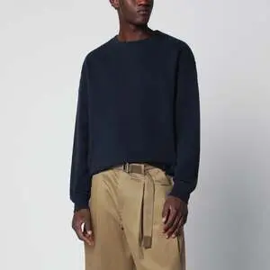 JW Anderson Navy Cotton Sweatshirt With Embroidered Logo - Blue