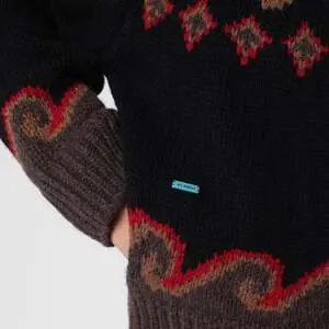 Alanui Black Jacquard Wool Cardigan