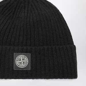 Stone Island Wool Beanie With Compass Patch