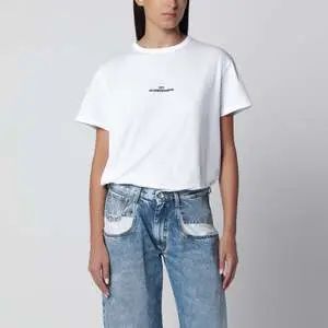 MAISON MARGIELA Cotton Jersey T-shirt With Embroidered Logo - White