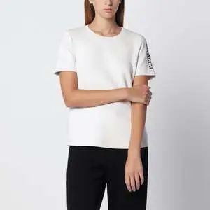 Max Mara Embroidered Logo Cotton-blend T-shirt - Beige