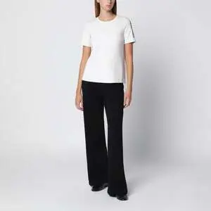 Max Mara Embroidered Logo Cotton-blend T-shirt - Beige
