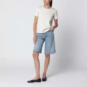 Max Mara Cotton-blend T-shirt With Embroidered Logo Detail - Beige
