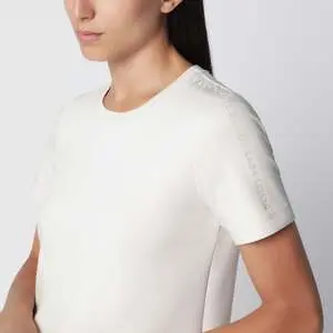 Max Mara Cotton-blend T-shirt With Embroidered Logo Detail - Beige