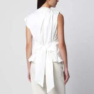 JW Anderson Ivory Cotton Top With Self-tie Back Strap